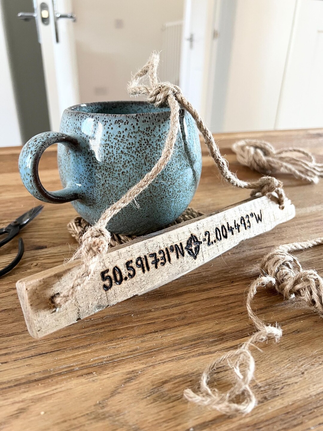 Custom Driftwood Map Coordinates Sign: Handmade Pyrography Special ...