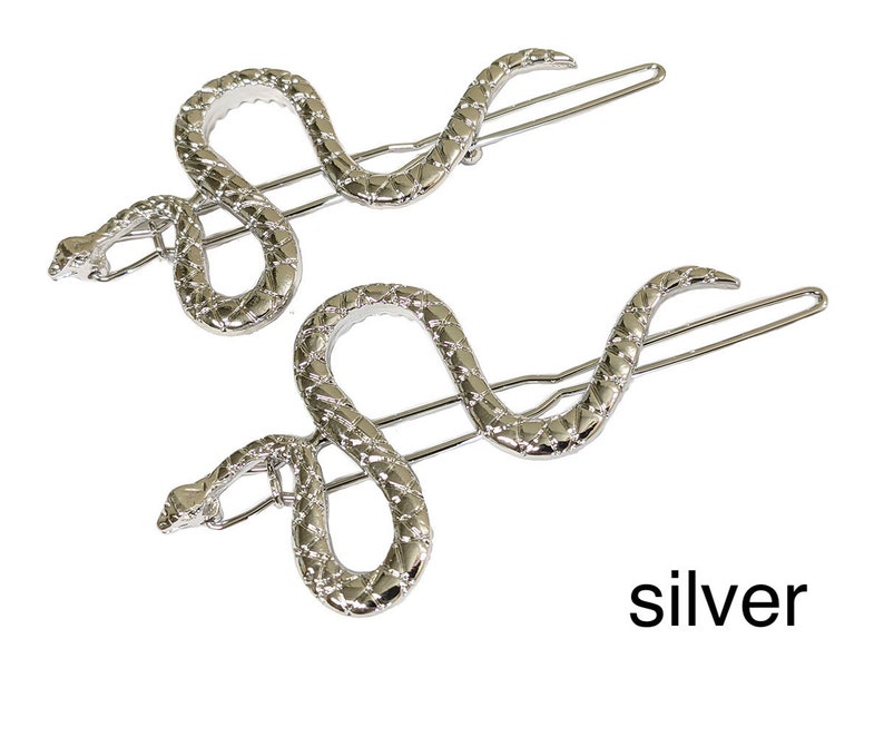 Set of 2 Alloy Metal Snake Hair Clips Golden Snake Hair - Etsy