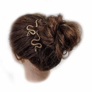 Set of 2 Alloy Metal Snake Hair Clips, Golden Snake Hair Clips, Silver ...