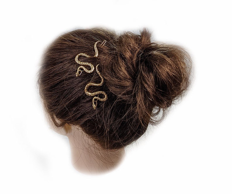 Set of 2 Alloy Metal Snake Hair Clips Golden Snake Hair - Etsy