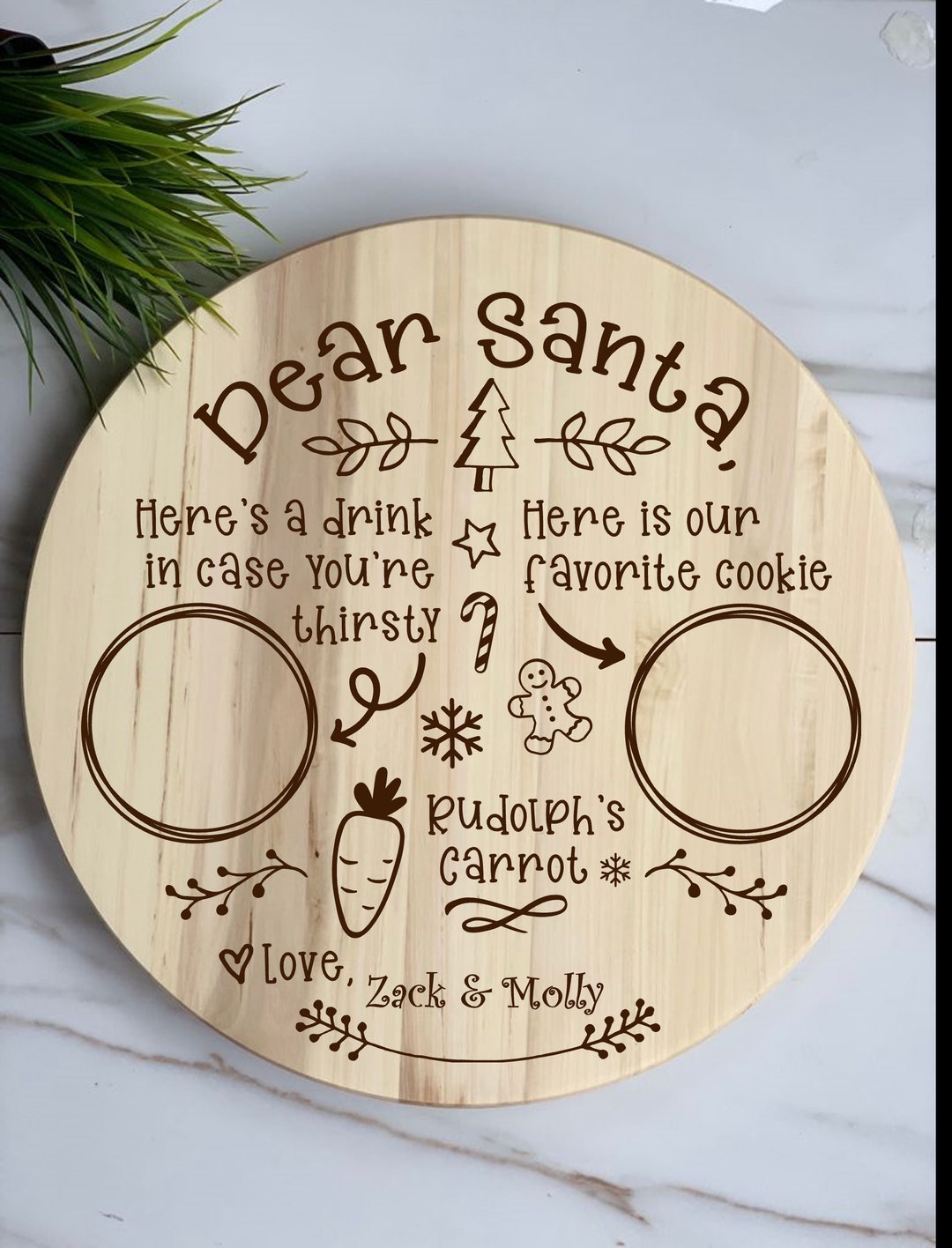 Personalized Santa Tray| Personalized Lazy Susan | Wooden Engraved ...