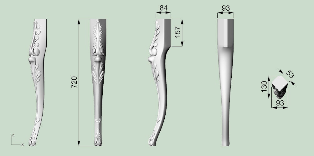 Beautiful Cabriole Leg Table Unassembled Solid Wood Carved - Etsy