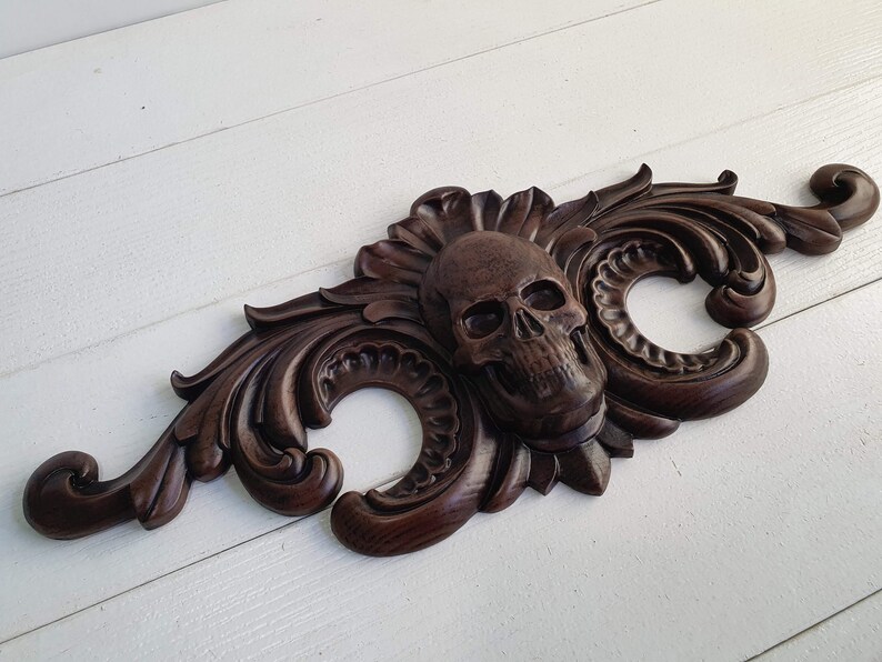 Skull Baroque Plaque, Gothic Skull Decor, Painted - Etsy