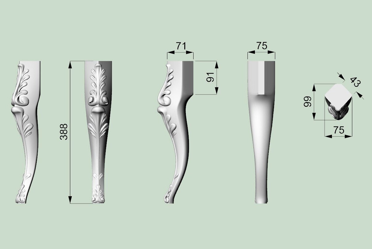 Beautiful Cabriole Leg Table Unassembled Solid Wood Carved - Etsy