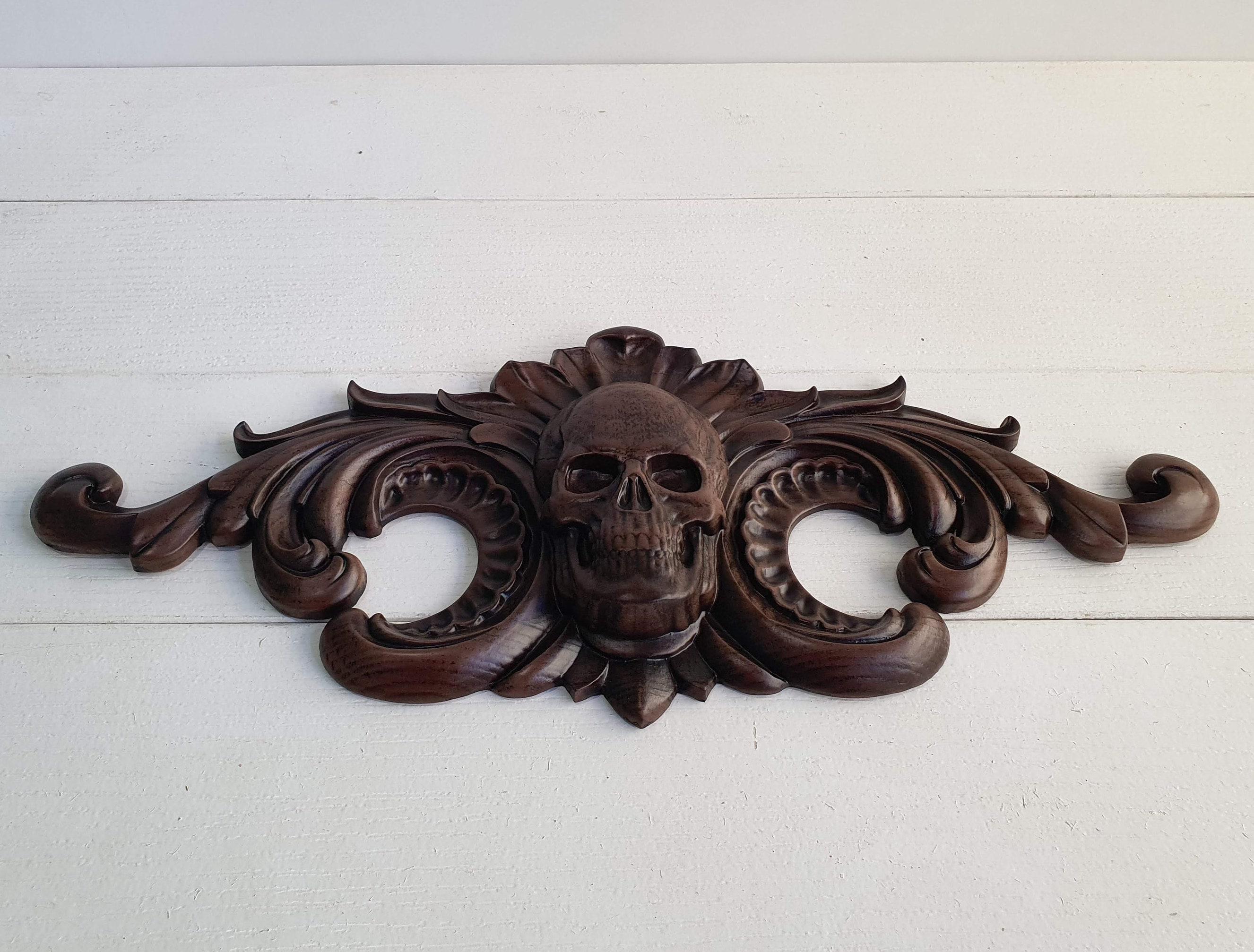 Skull Baroque Plaque, Gothic Skull Decor, Painted - Etsy
