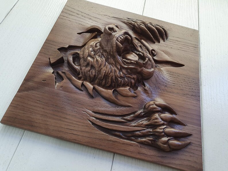 Angry Celtic Bear Celtic Wood Carving Viking Carving Celtic - Etsy