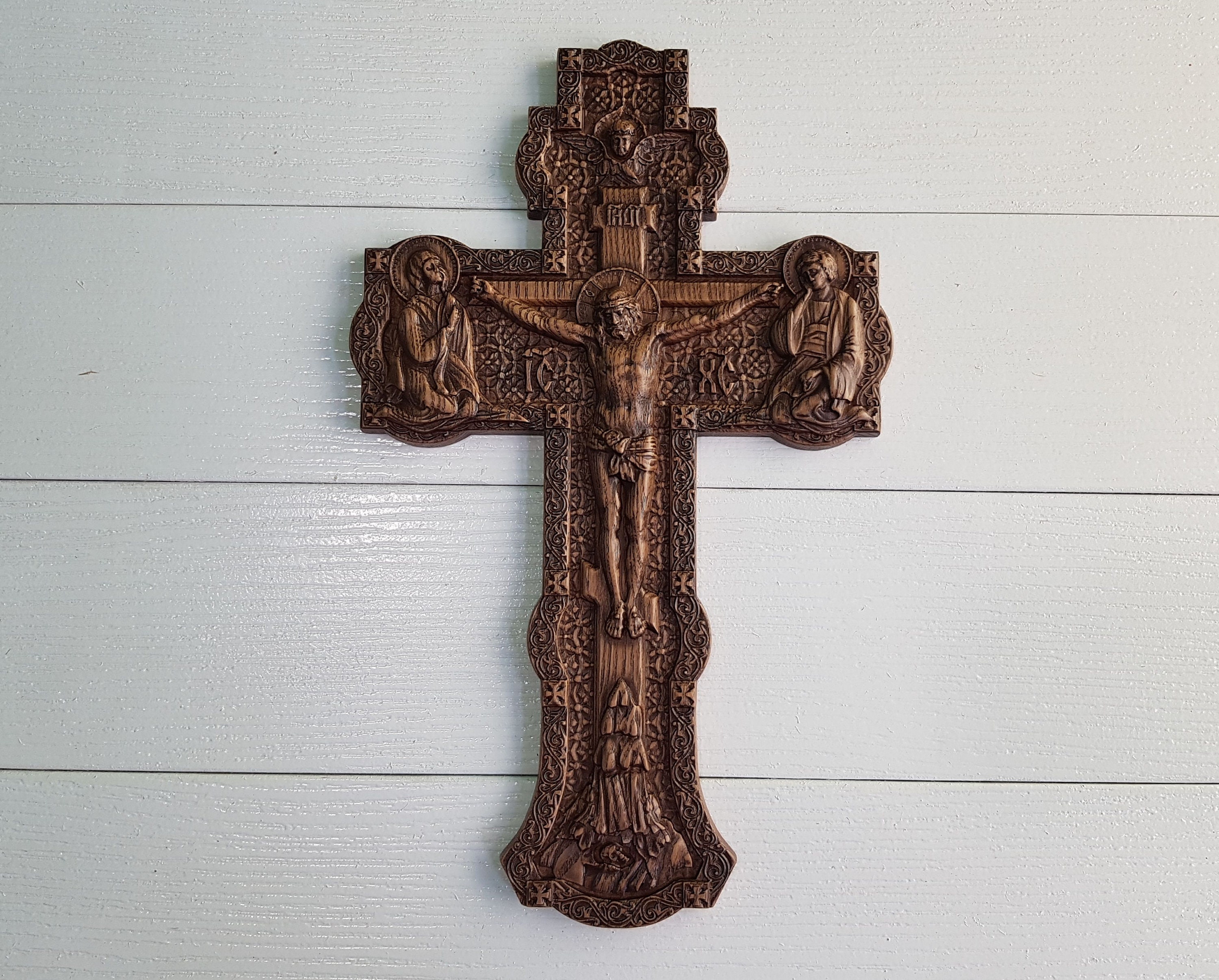 Jesus Christ Wood Carved Crucifix Religious Wood Carving - Etsy