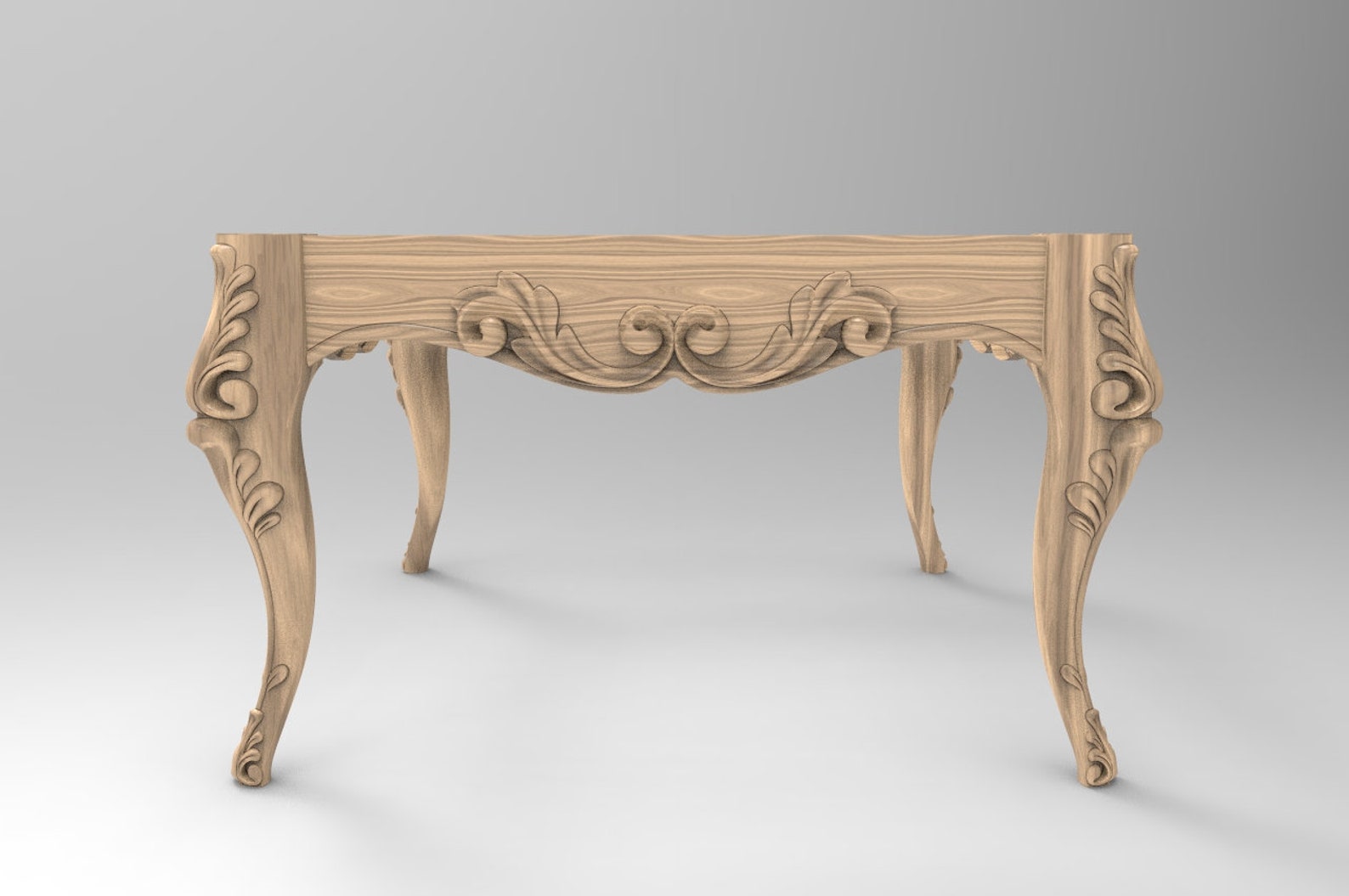 Beautiful Cabriole Leg Table, Unassembled, Solid Wood Carved Furniture ...