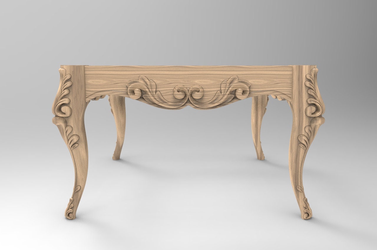 Beautiful Cabriole Leg Table Unassembled Solid Wood Carved - Etsy