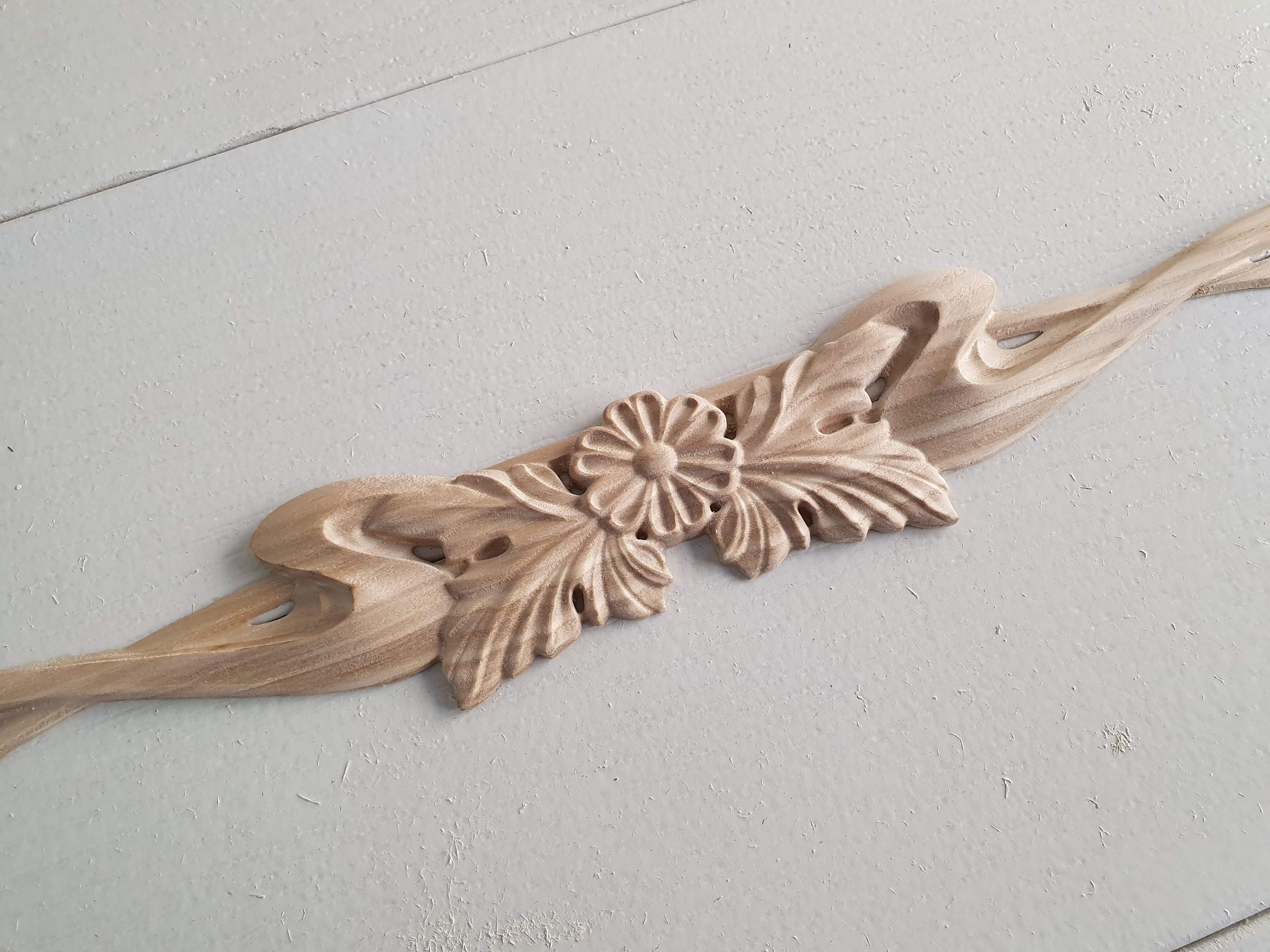 Graceful Carved Wood Decor for Furniture | Etsy