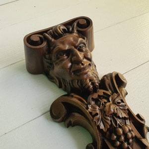 Mephistopheles, Decorative Carved Wooden Corbel, 1pc, Wood Wall Art ...