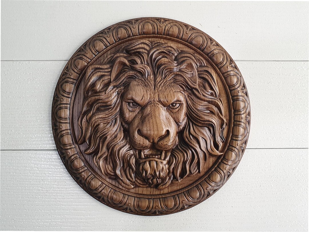 Lion Head in a Frame, Painted, 1pc - Etsy