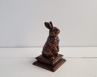 Lying Rabbit Wooden Finial for Staircase Newel Post, Rabbit Finial Bed ...