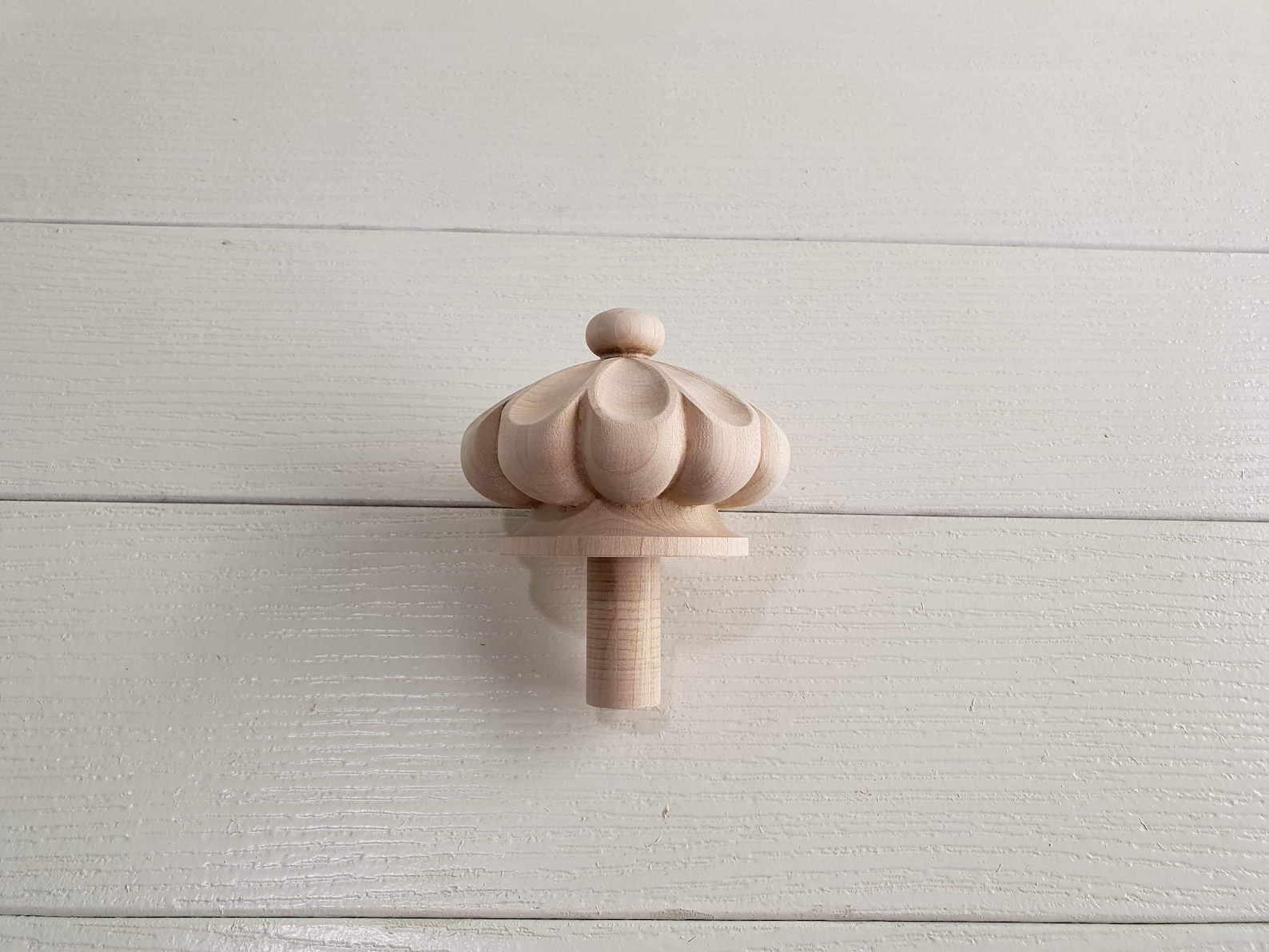 Decorative Carved Staircases Newel Post Cap, Screw Included, Solid Wood ...