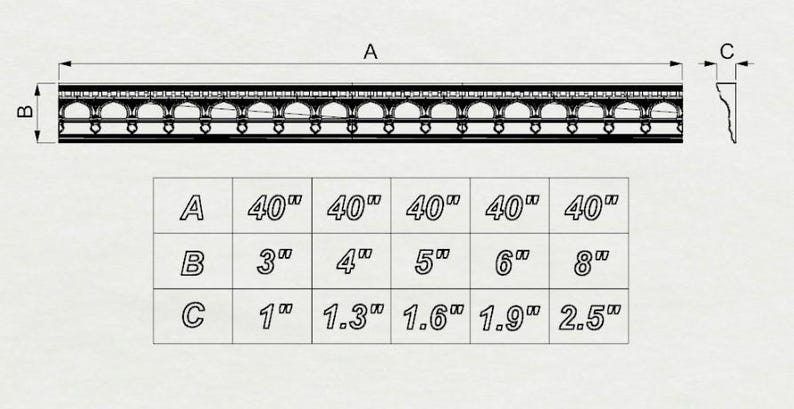 Carved Wooden Molding Strip With Patterns - Etsy