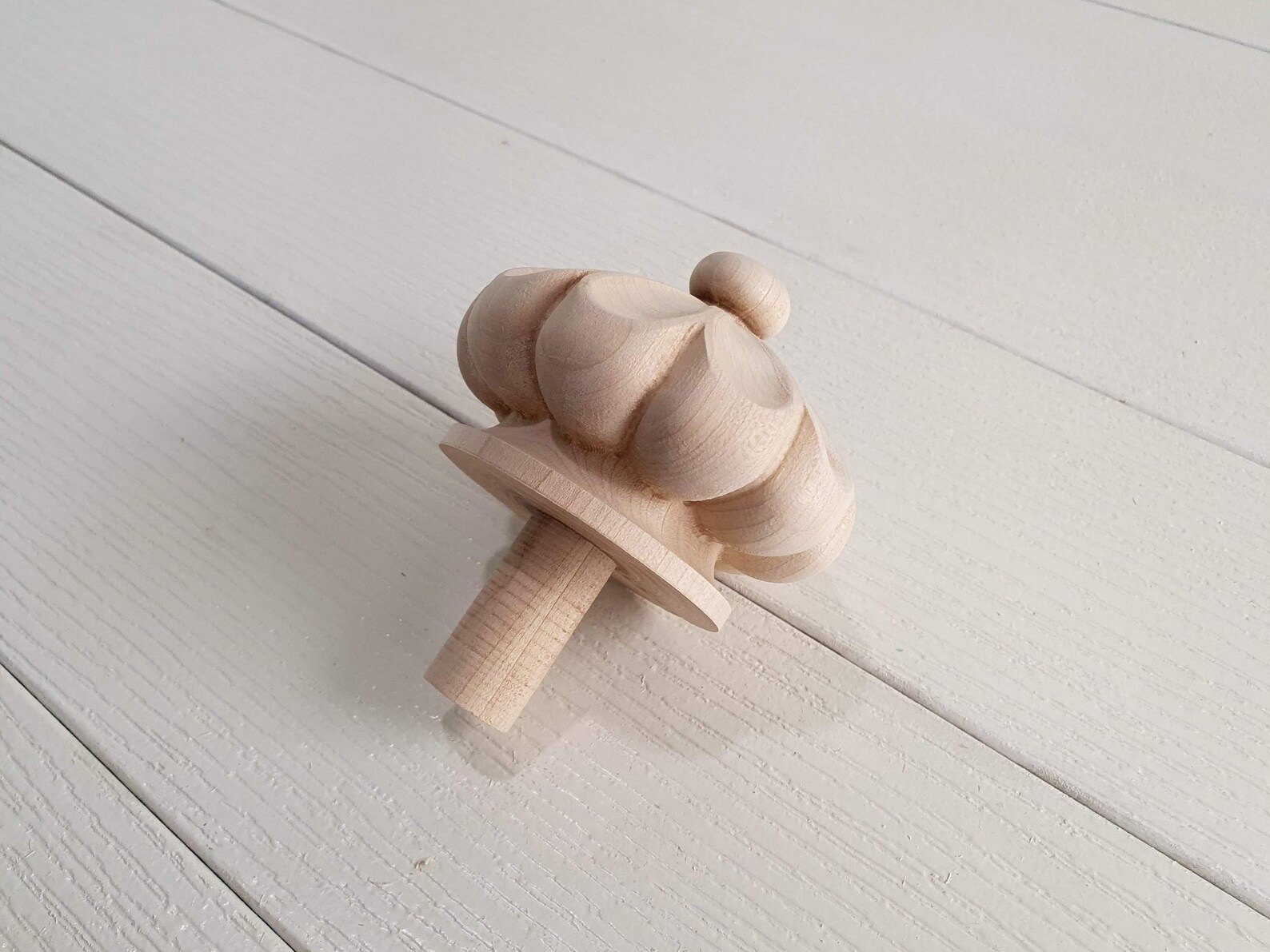 Decorative Carved Staircases Newel Post Cap, Screw Included, Solid Wood ...