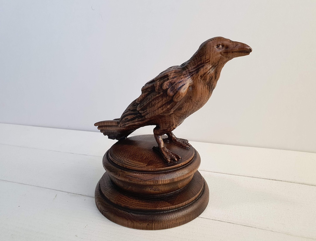 Raven Wooden Finial for Staircase, 1 Ps, Crow Finial Bed Post, Raven ...