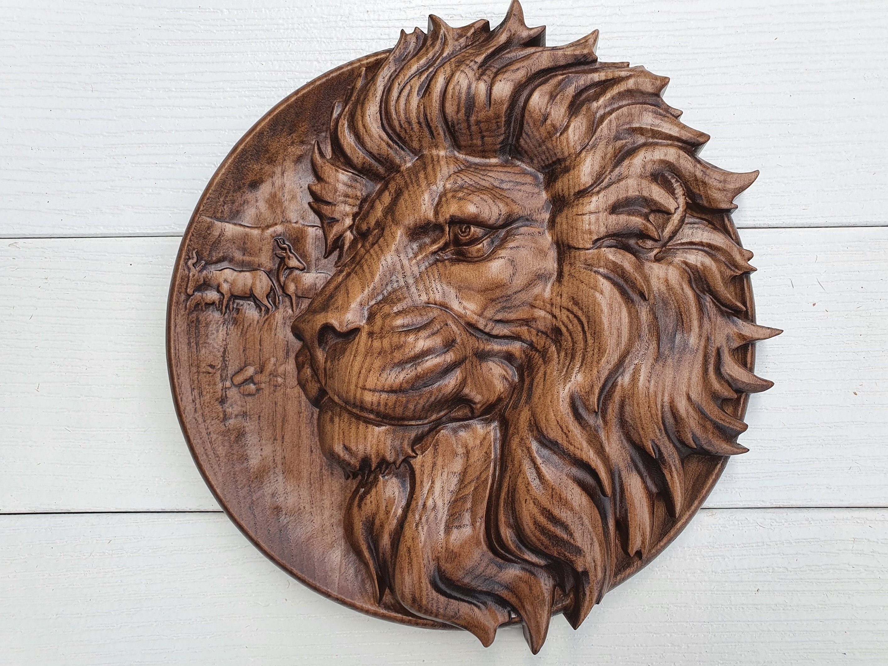 Lion Carved Panel - Etsy