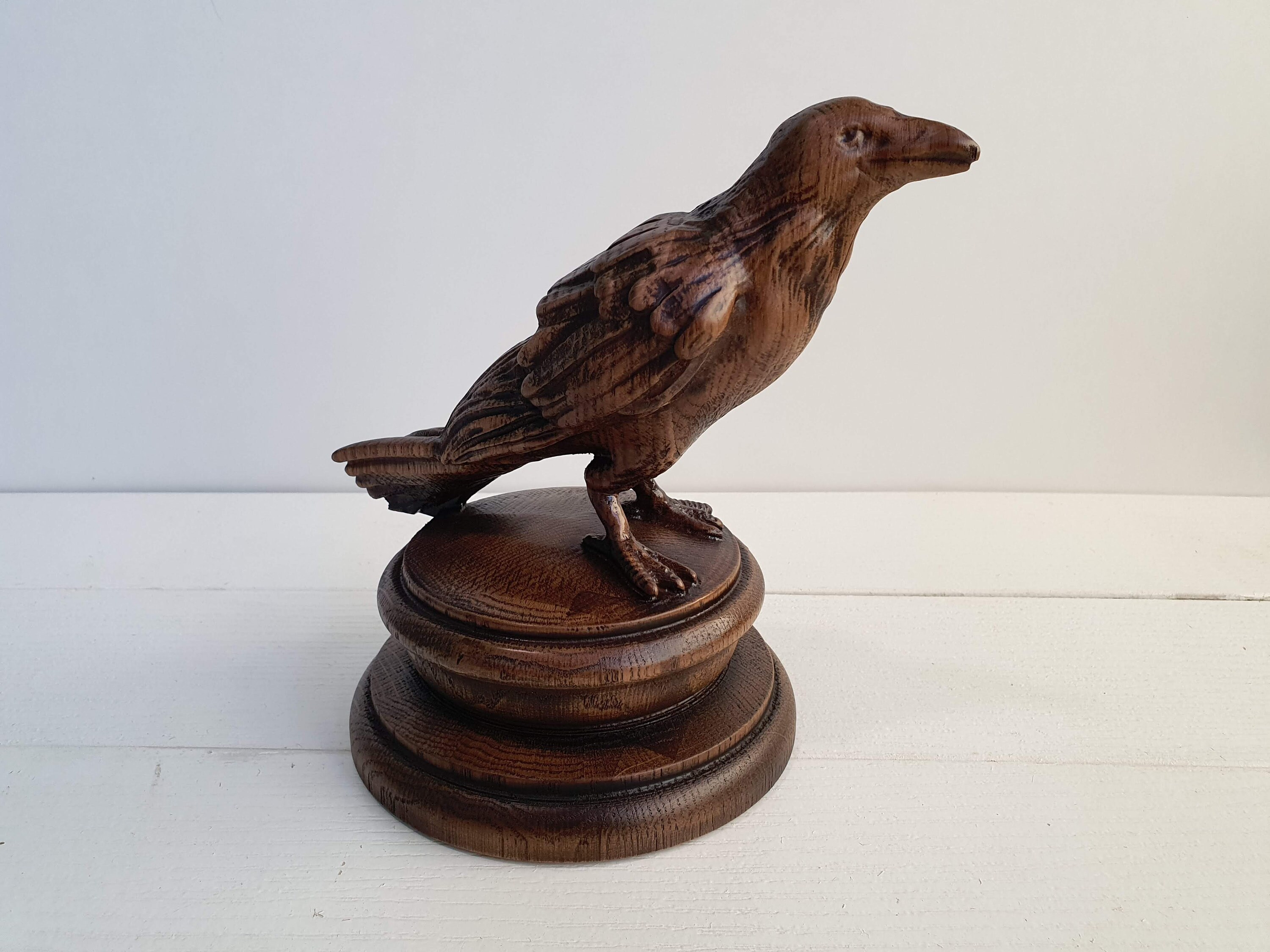 Raven Wooden Finial for Staircase, 1 Ps, Crow Finial Bed Post, Raven ...