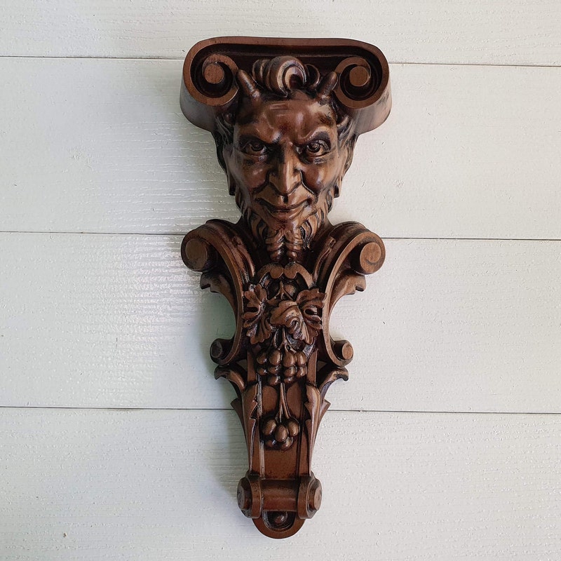 Wooden Devil Statue - Etsy