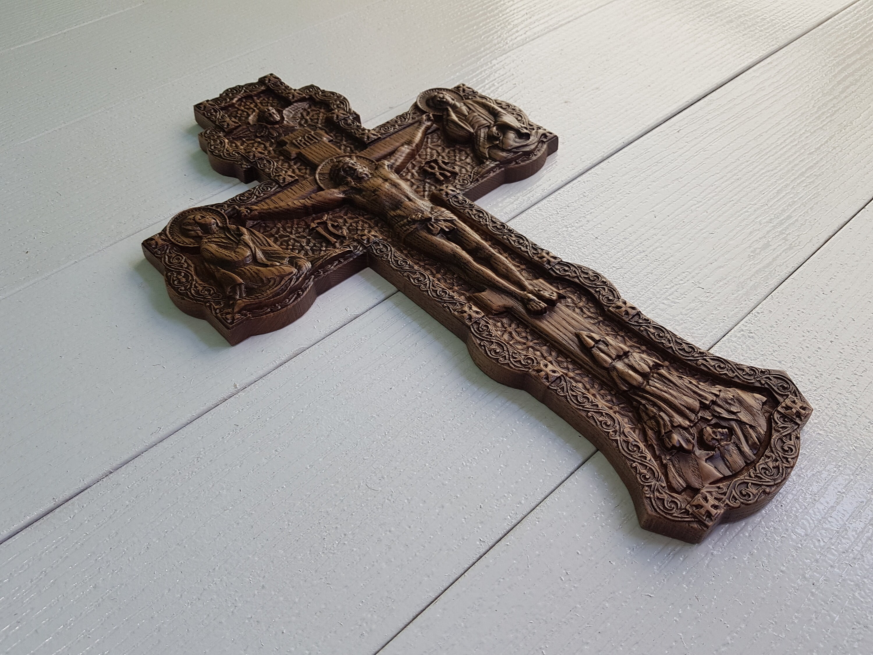 Jesus Christ Wood Carved Crucifix Religious Wood Carving Catholic Cross ...