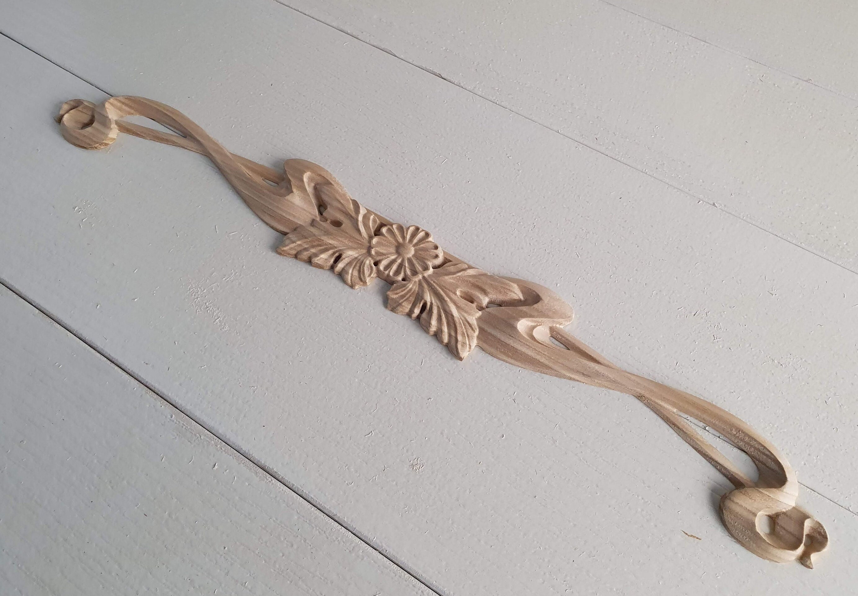 Graceful Carved Wood Decor for Furniture | Etsy