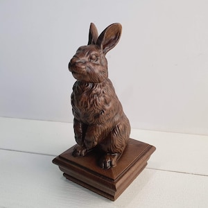 Rabbit Wooden Finial for Staircase Newel Post, 1pc, Rabbit Finial Bed ...