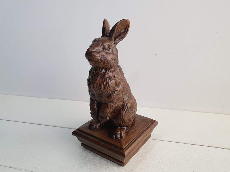 Rabbit Wooden Finial for Staircase Newel Post, 1pc, Rabbit Finial Bed ...