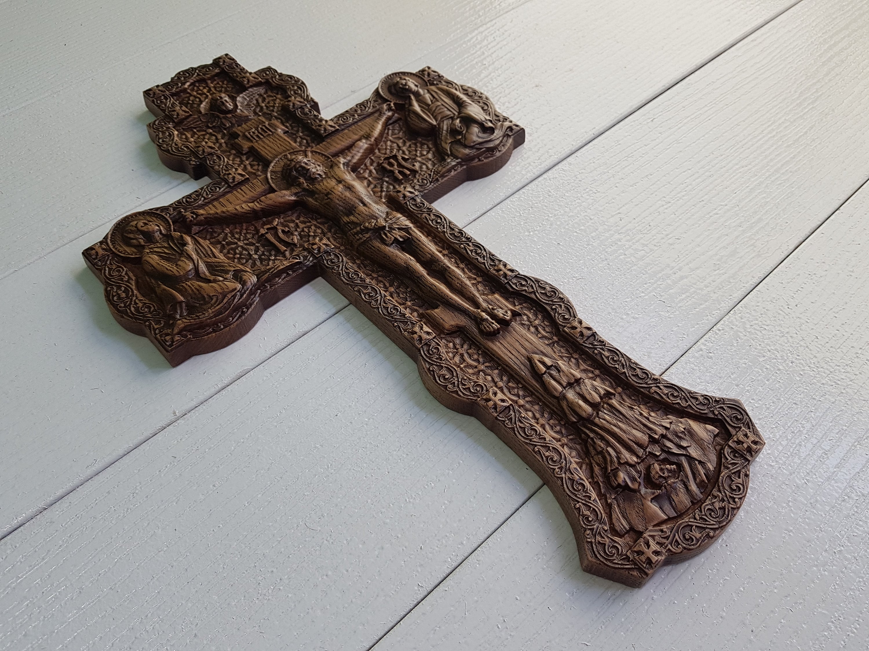 Jesus Christ Wood Carved Crucifix Religious Wood Carving Catholic Cross ...