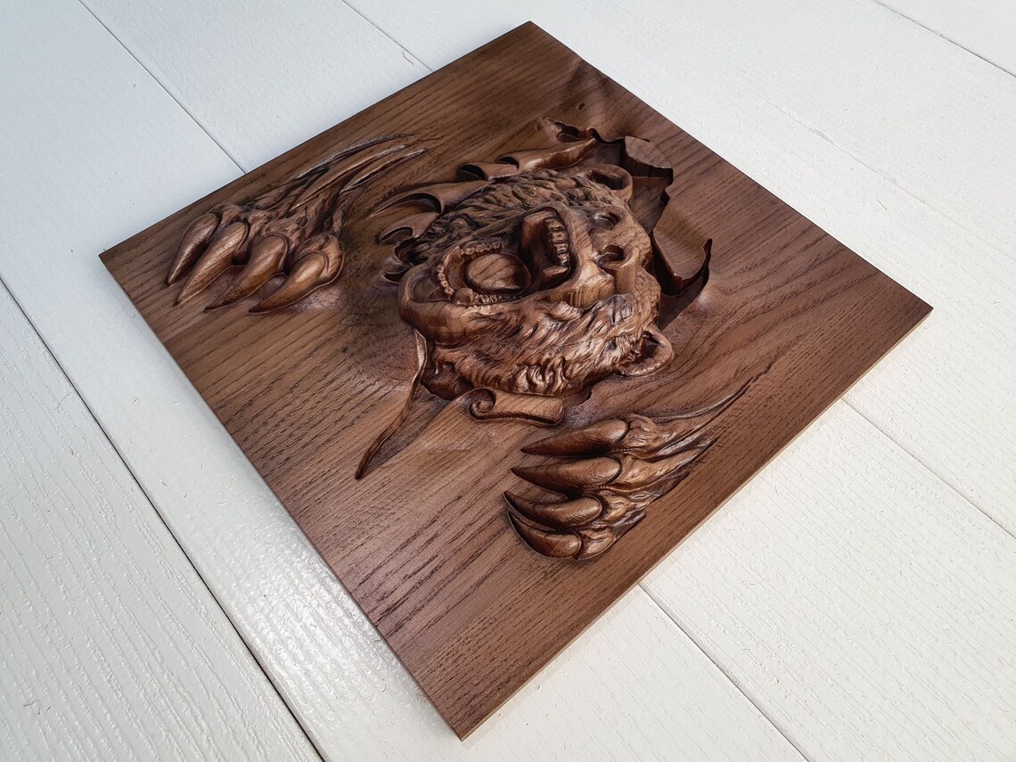 Angry Celtic Bear Celtic Wood Carving Viking Carving Celtic - Etsy