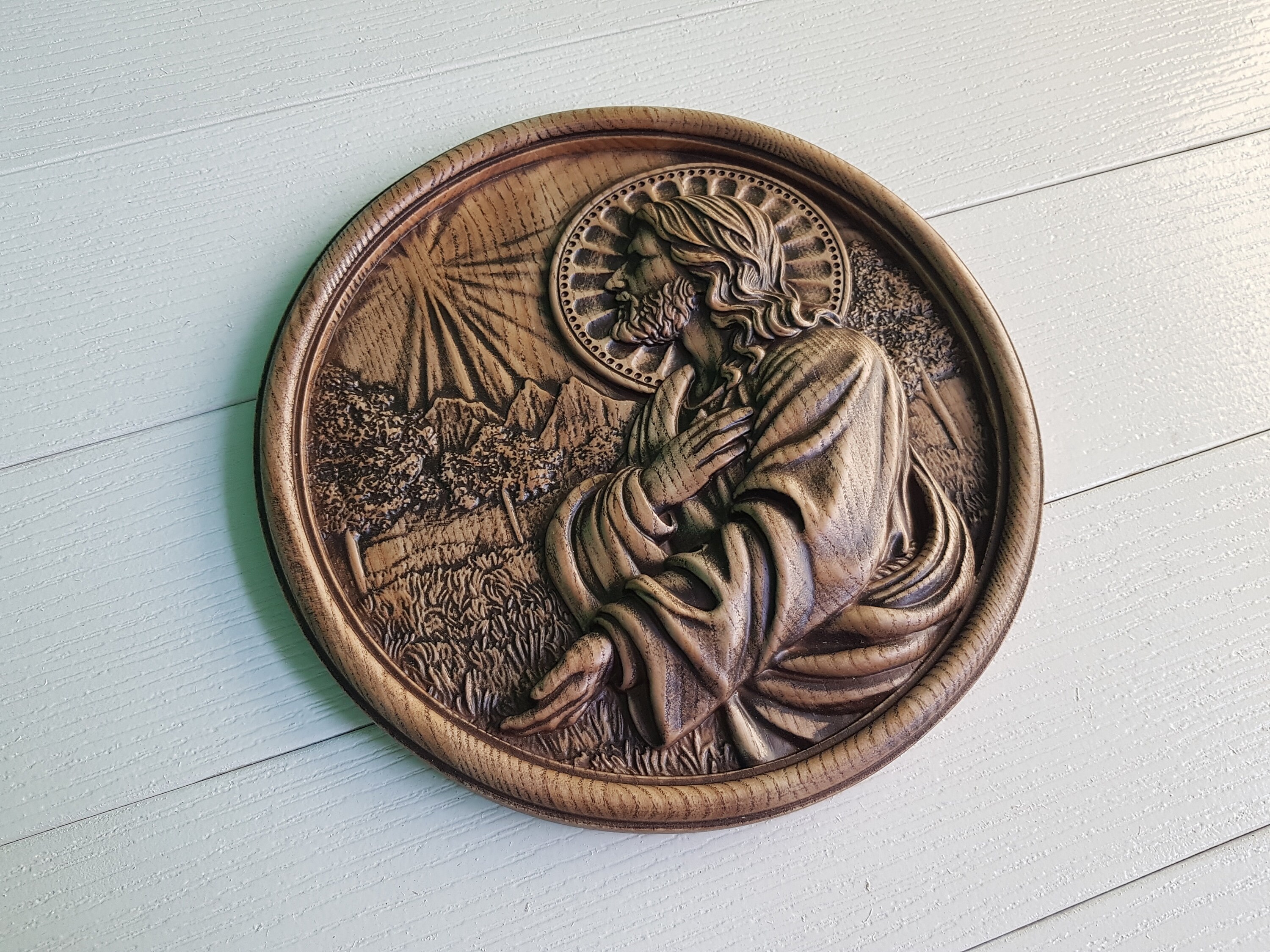 Jesus Prayer, Wall Panel, Picture Made of Wood. - Etsy
