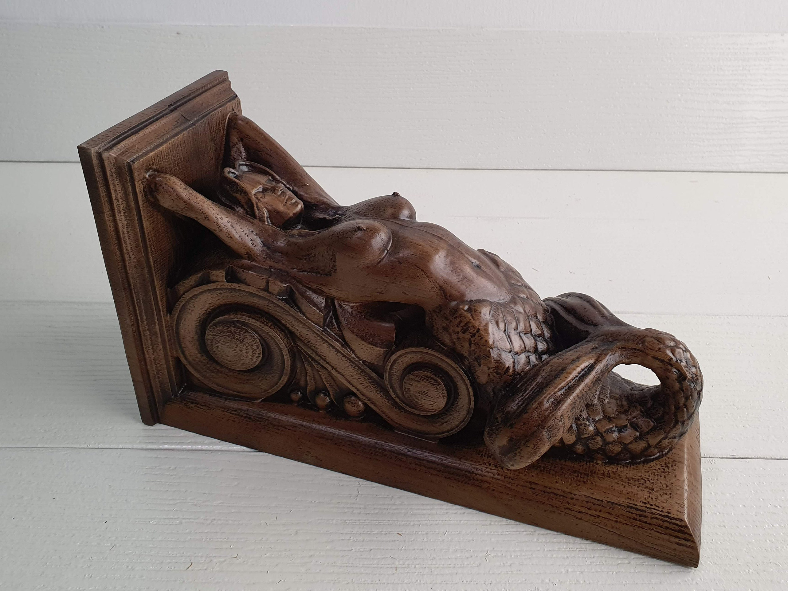 Corbel Mermaid of Wood Decorative Carved Wooden Corbel 1pc - Etsy