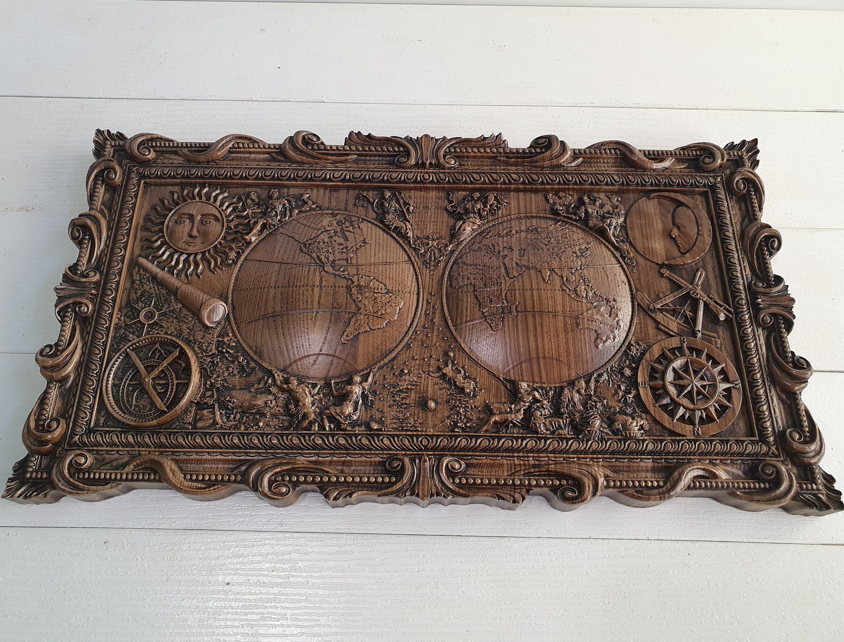 Antique Wooden World Map: Feel the Touch of History, Home and Office ...