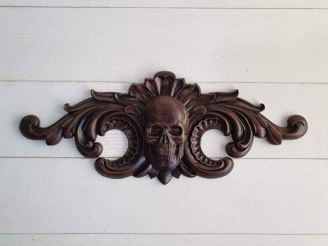 Skull Baroque Plaque, Gothic Skull Decor, Painted - Etsy