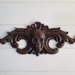 Skull Baroque Plaque, Gothic Skull Decor, Painted - Etsy