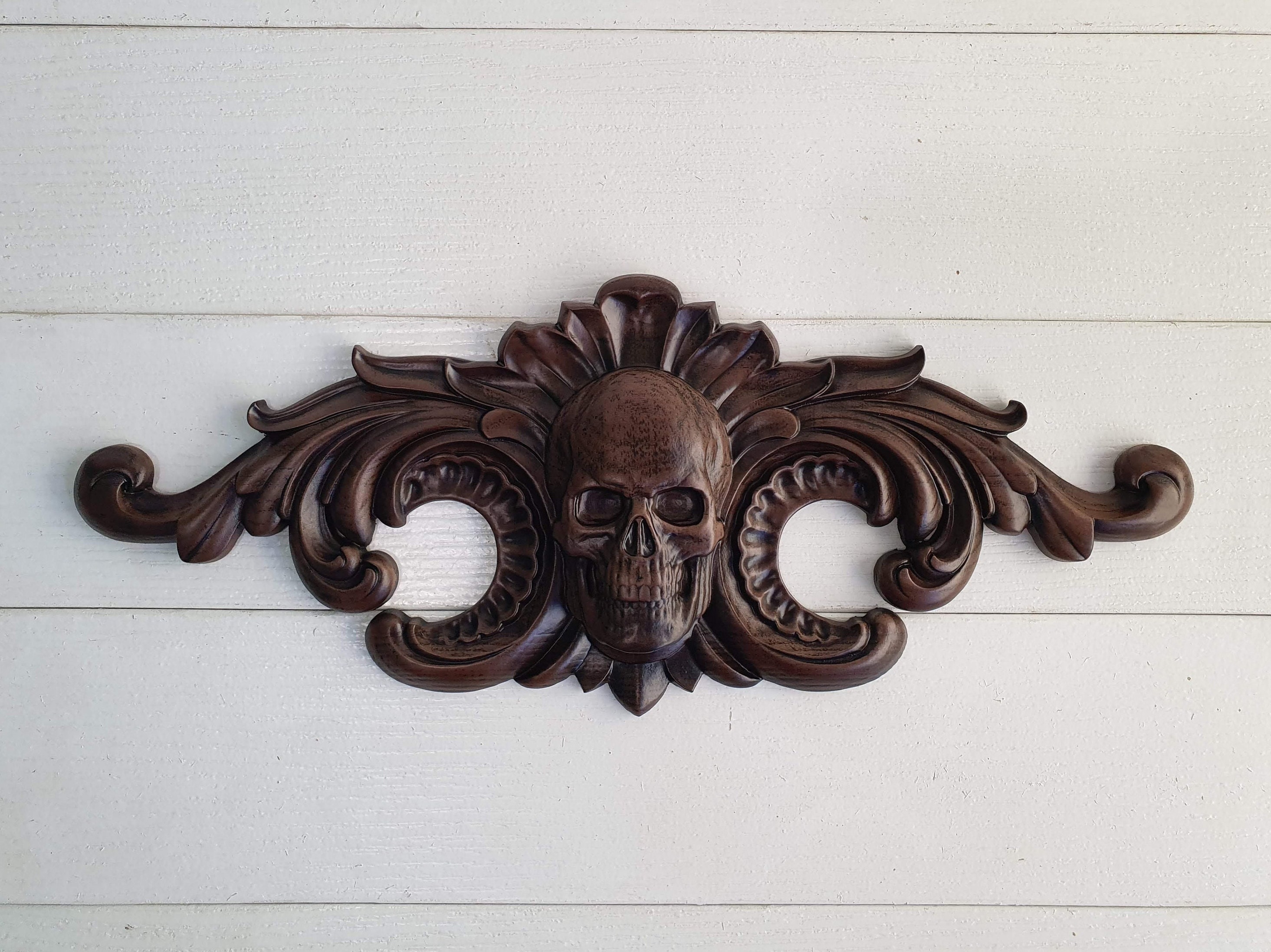 Skull Baroque Plaque, Gothic Skull Decor, Painted - Etsy