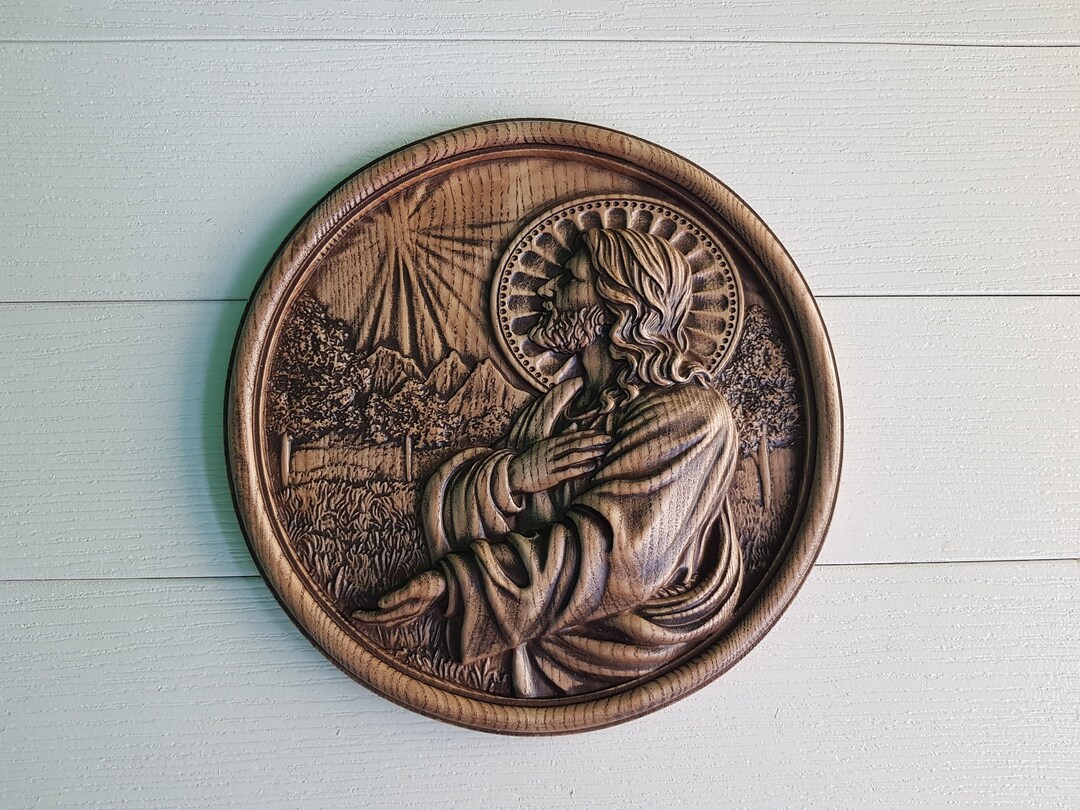Jesus Prayer, Wall Panel, Picture Made of Wood. - Etsy