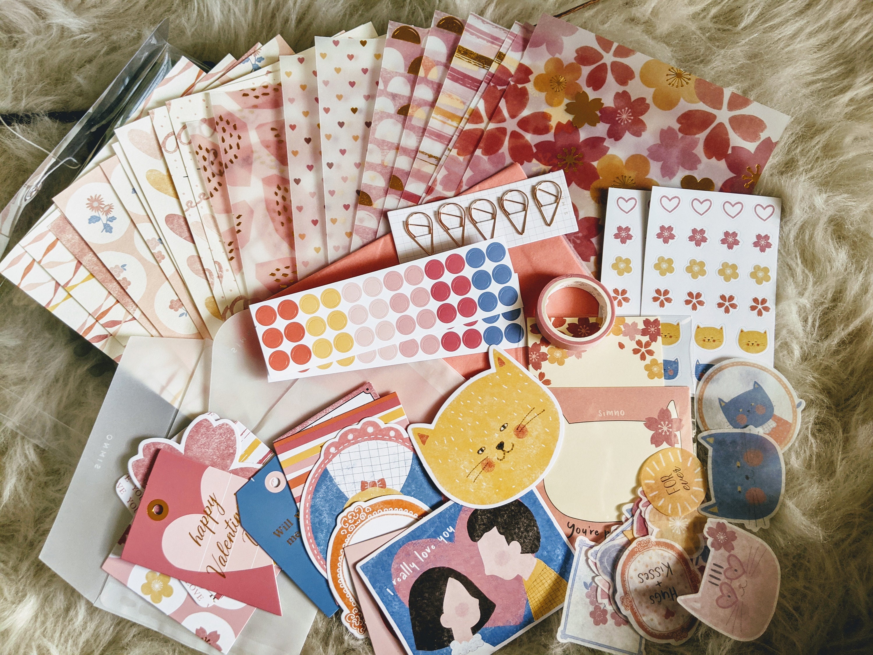 107 Pieces of Kawaii Japanese Stickers and Papers Colorful | Etsy