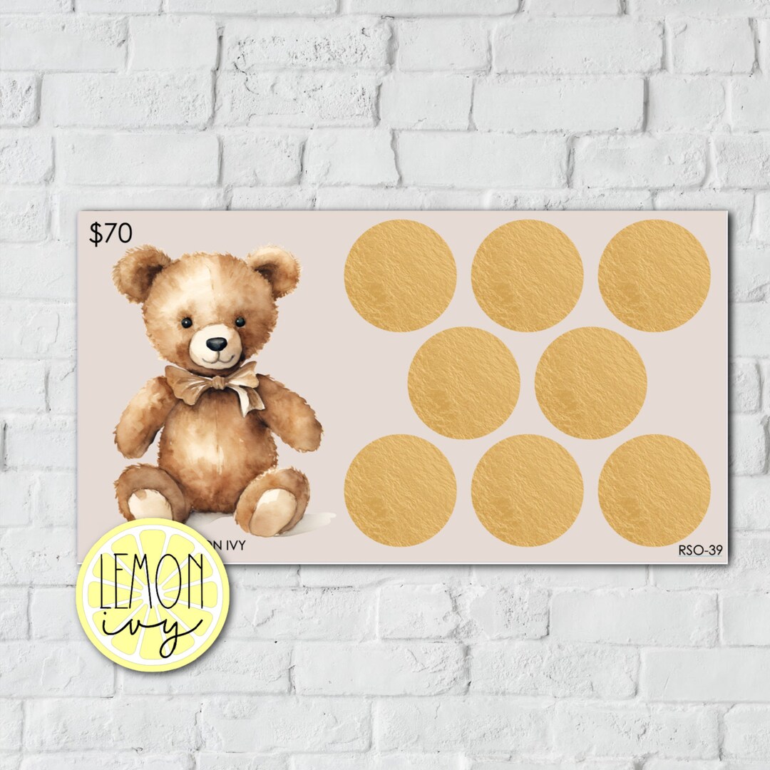 Teddy Bear Scratch off Savings Challenge, Teddy Bear Savings Challenge ...