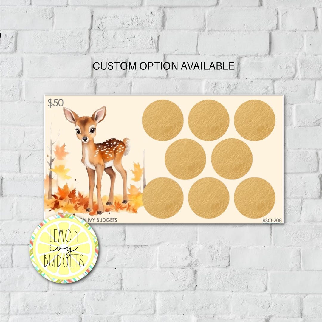 Fall Fawn Scratch off Savings Challenge, Savings Challenge, Savings ...
