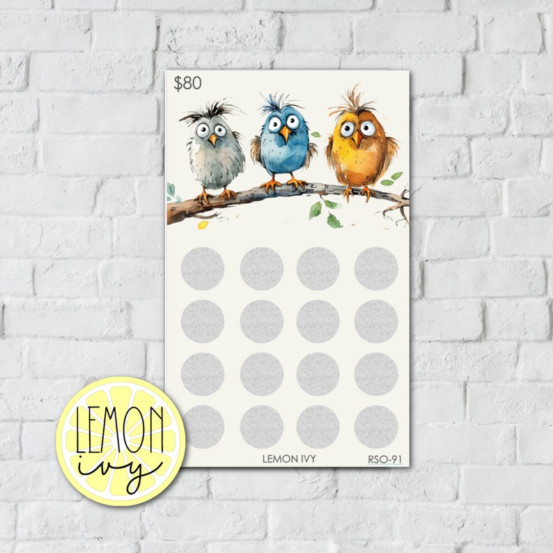 Birds Scratch off Savings Challenge, Savings Challenge, Savings ...