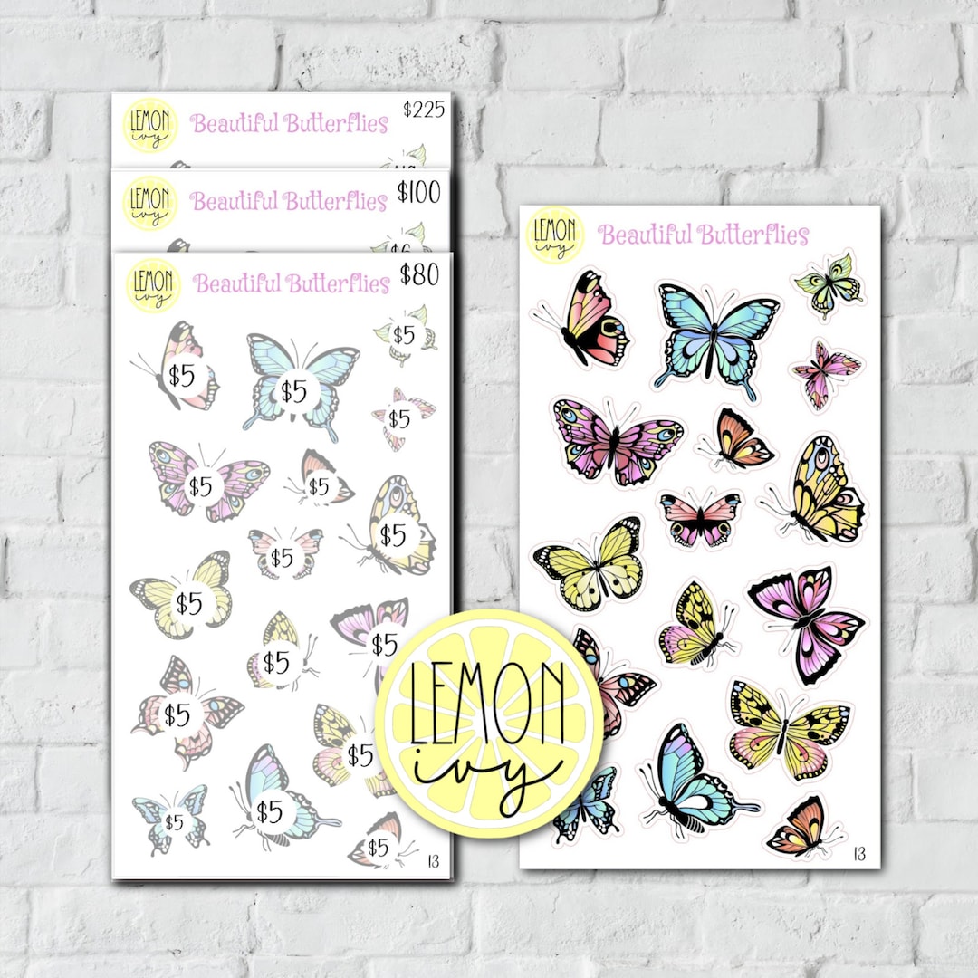 Sticker Savings Challenge, Butterflies Savings Challenge, Savings ...