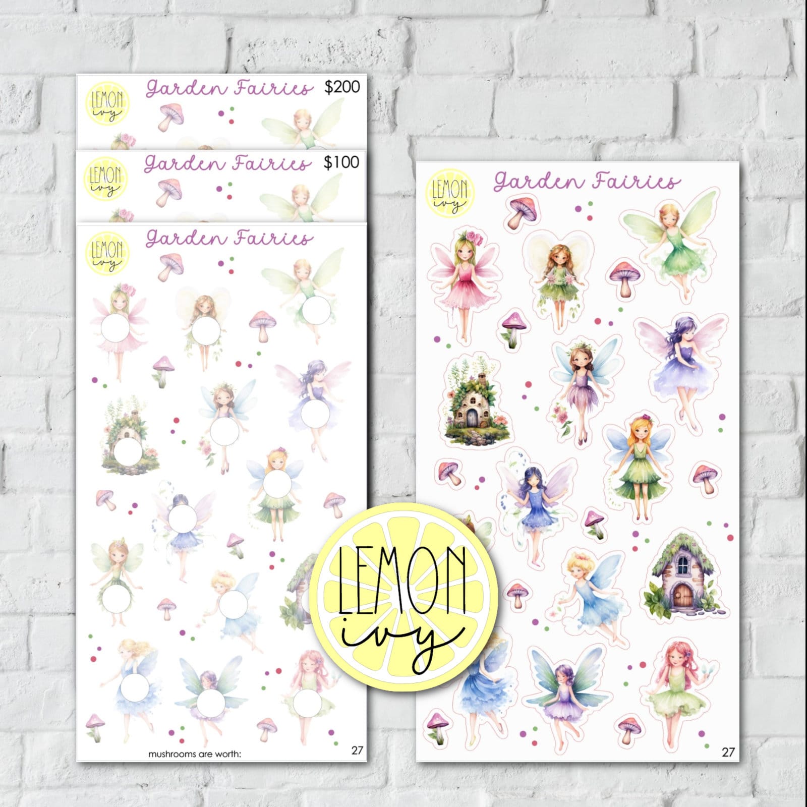 Garden Fairies Sticker Savings Challenge Savings Challenge - Etsy