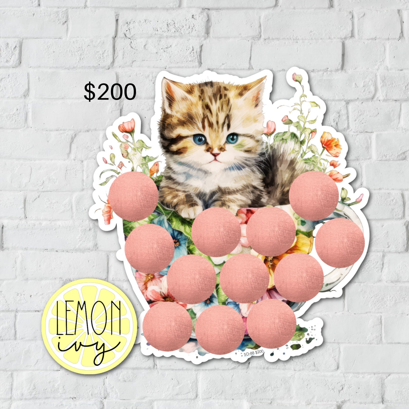 Kitten Scratch off Savings Challenge, Cat Savings Challenge, Savings ...