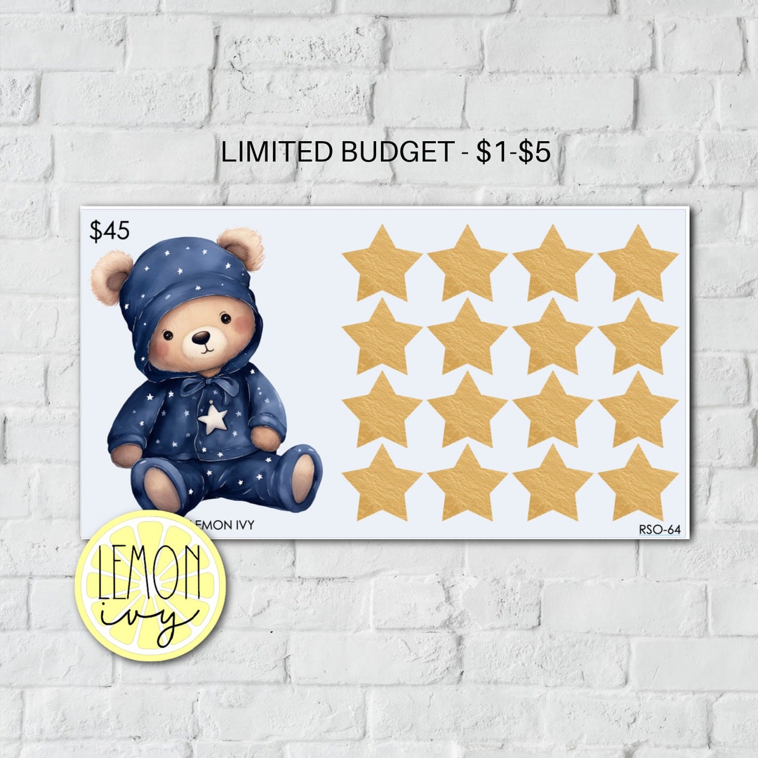 Teddy Bear Scratch off Savings Challenge, Star Savings Challenge ...