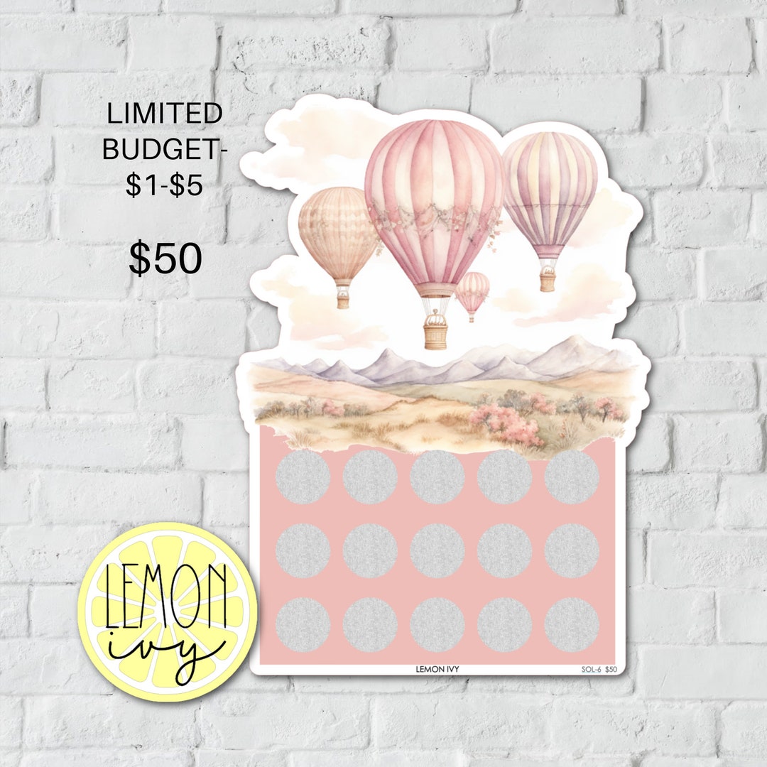 Hot Air Balloon Scratch off Savings Challenge - Etsy
