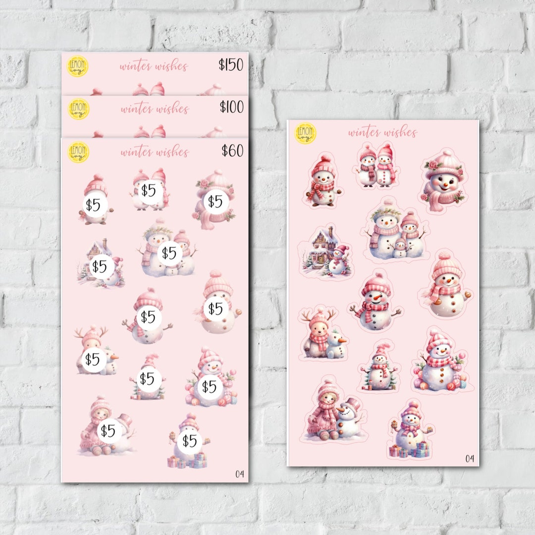 Sticker Savings Challenge, Winter Savings Challenge, Snowman Savings ...