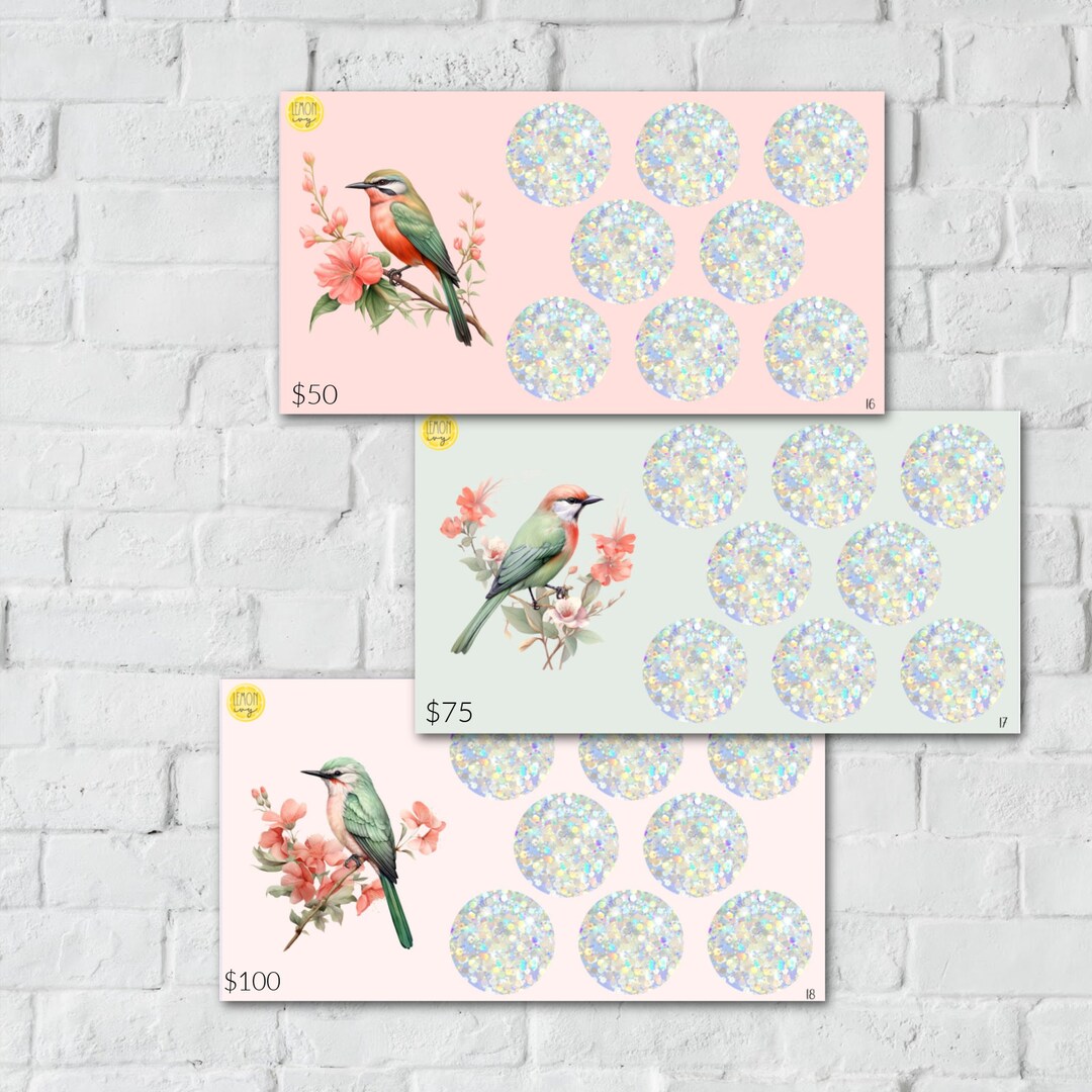 Birds Scratch off Savings Challenge, Bird Savings Challenge, Savings ...