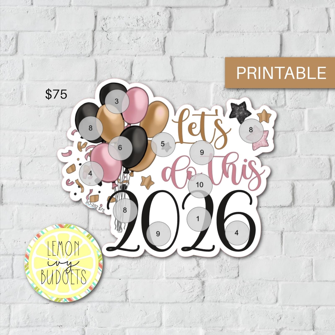 PRINTABLE 2026 Scratch off Savings Challenges, Color in Savings ...
