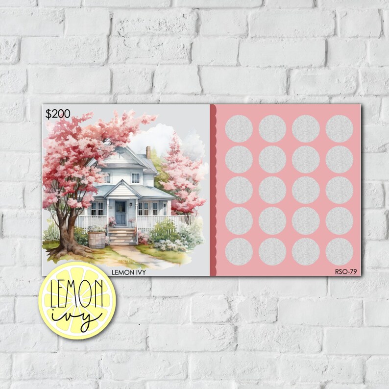 Cherry Blossom Time Scratch off Savings Challenge, Savings Challenge ...